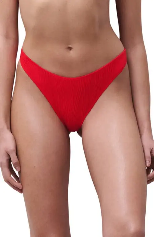 Chantelle Jacquard Tanga Bikini Bottoms - Cherry Red