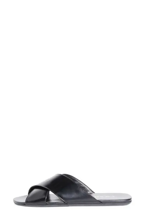 Prada Crisscross Leather Slide Sandal