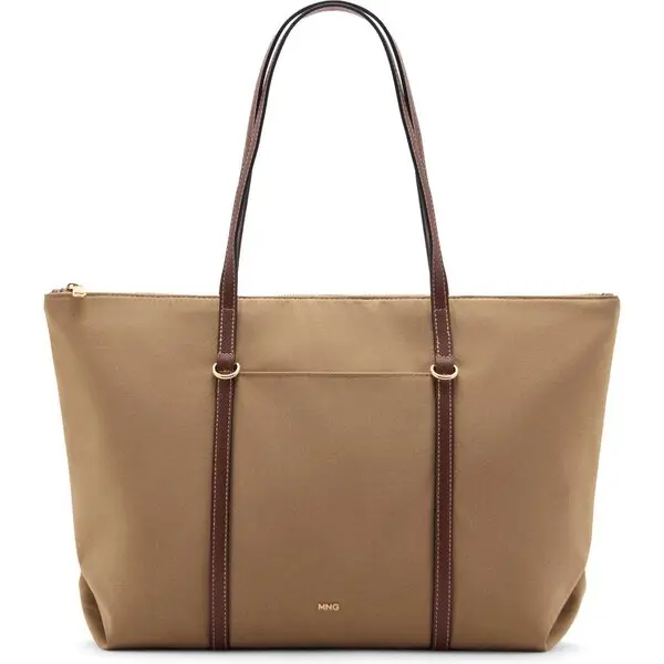 Mango Canvas Shopper - Beige