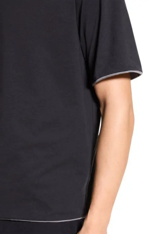 Theory Layered Pima Cotton Polo - Black/ Carbon