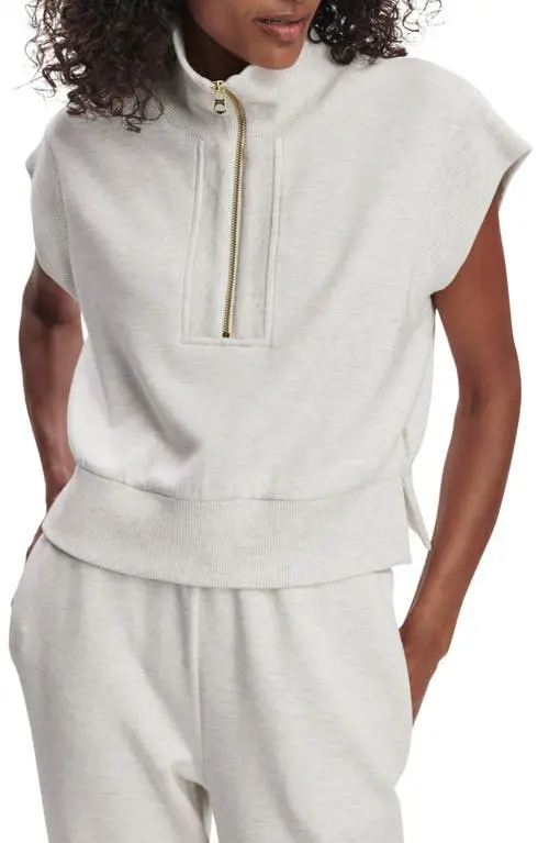 Varley Kelly Half Zip Sweatshirt - Ivory Marl