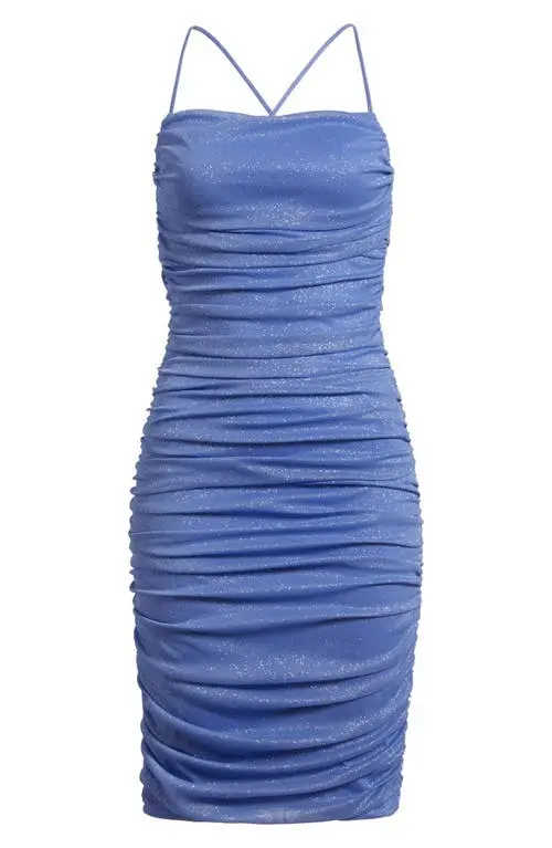 JUMP APPAREL Glitter Ruched Lace-back Body-con Dress