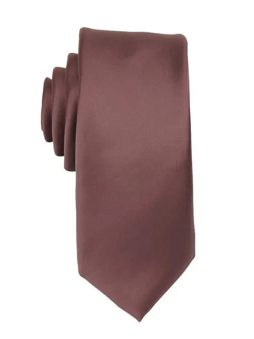 BROOKLYN BRIGADE Solid Satin Tie - Dark Mauve
