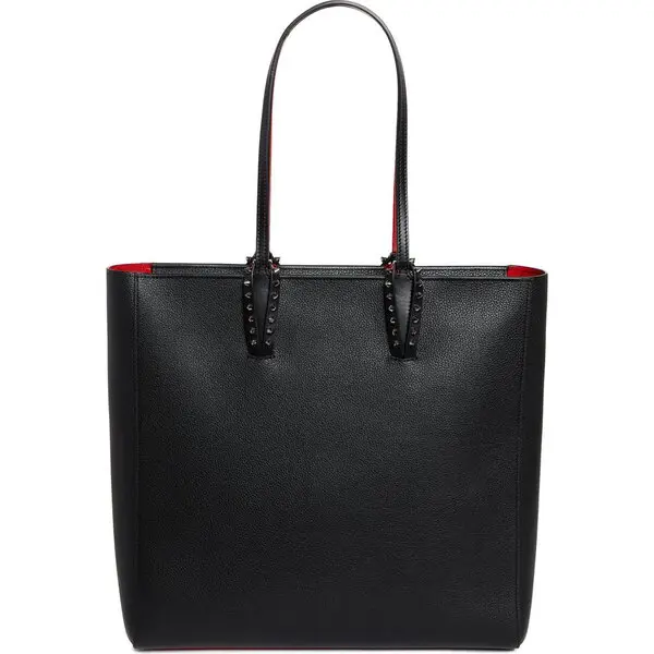 CHRISTIAN LOUBOUTIN Cabata Soft Calfskin Leather Tote Bag - Black/ Gunmetal