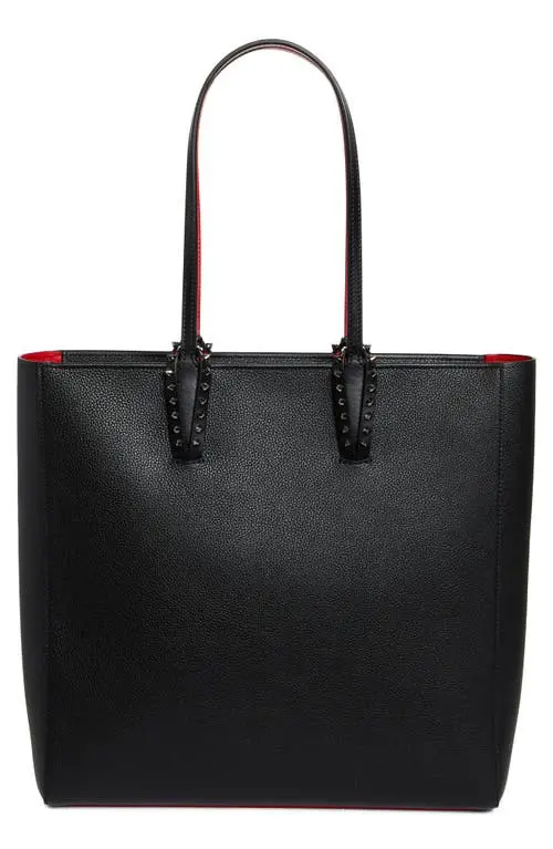 CHRISTIAN LOUBOUTIN Cabata Soft Calfskin Leather Tote Bag - Black/ Gunmetal