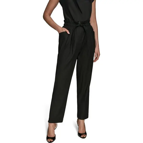 Donna Karan New York Paperbag Waist Linen Blend Pants