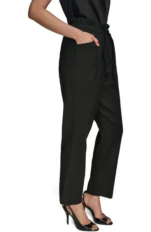 Donna Karan New York Paperbag Waist Linen Blend Pants