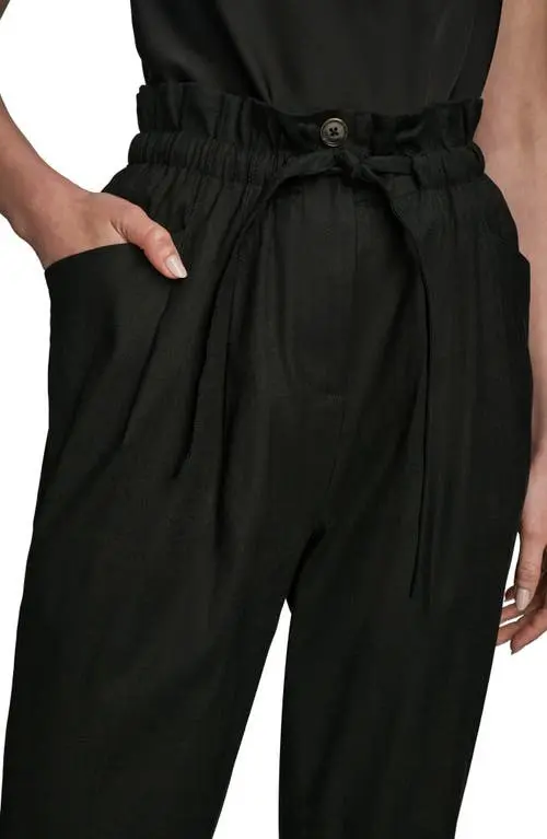 Donna Karan New York Paperbag Waist Linen Blend Pants