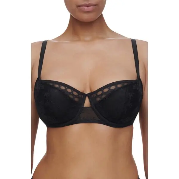 Chantelle Mixed Media Underwire Demi Bra - Black