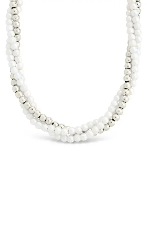 Sterling Forever Patti Faux Pearl Twisted Necklace - Silver