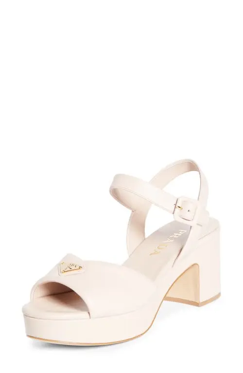 Prada Logo Platform Sandal - Cipria