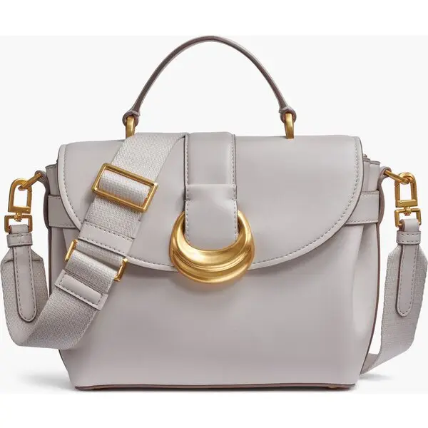 Donna Karan New York Leather Satchel With Adjustable Strap - Sand