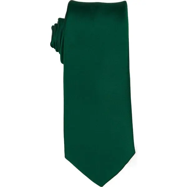 BROOKLYN BRIGADE Satin Necktie - Emerald
