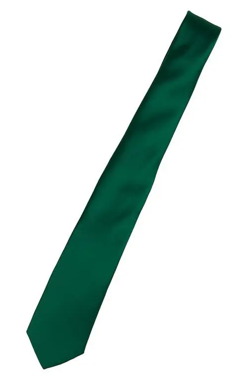 BROOKLYN BRIGADE Satin Necktie - Emerald