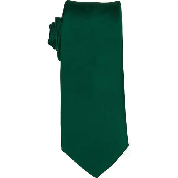 BROOKLYN BRIGADE Satin Necktie - Emerald