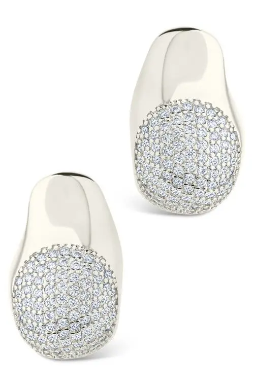 Sterling Forever Wesley Pavé Cubic Zirconia Hoop Earrings - Silver