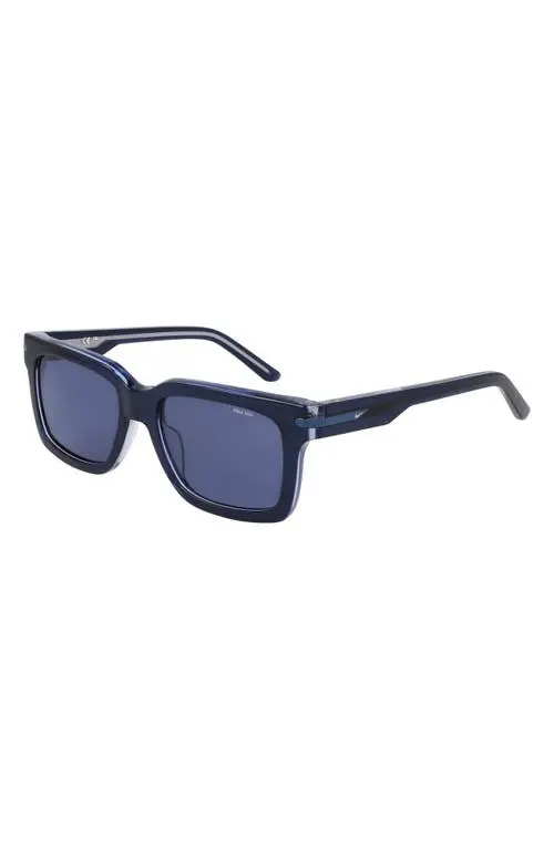 Nike Crescent I 54mm Rectangular Sunglasses - Navy / Blue