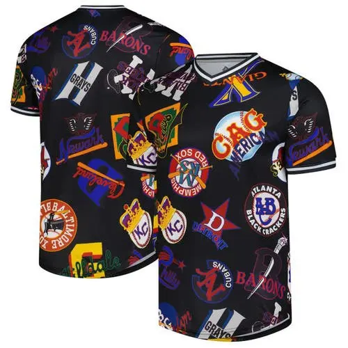 STITCHES Negro League Baseball Allover Print V-neck Jersey
