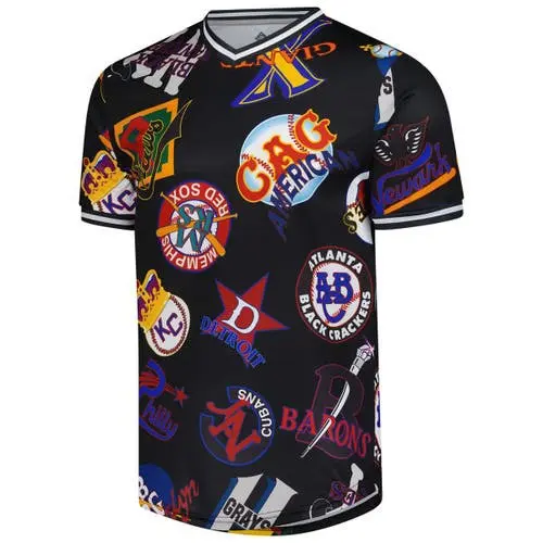 STITCHES Negro League Baseball Allover Print V-neck Jersey