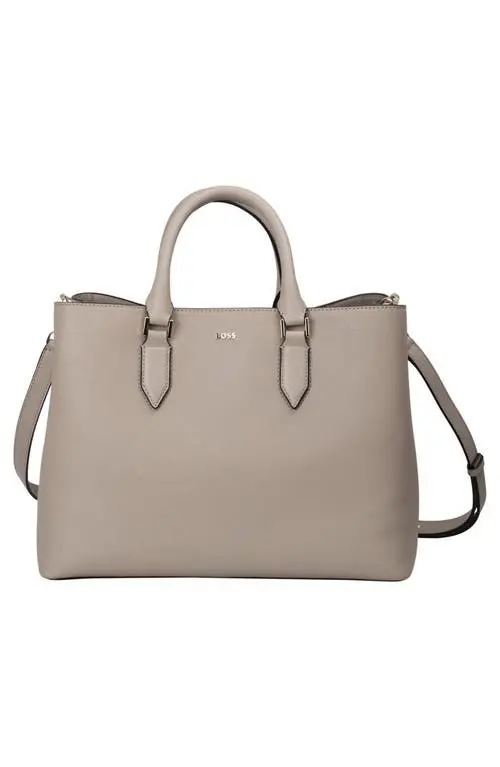 BOSS Alyce Leather Tote - Light Beige
