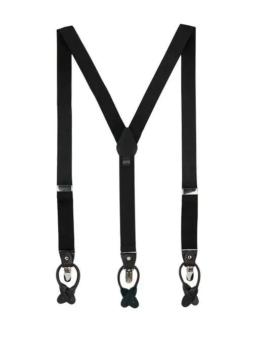 BROOKLYN BRIGADE Adjustable Solid Web Suspenders - Black