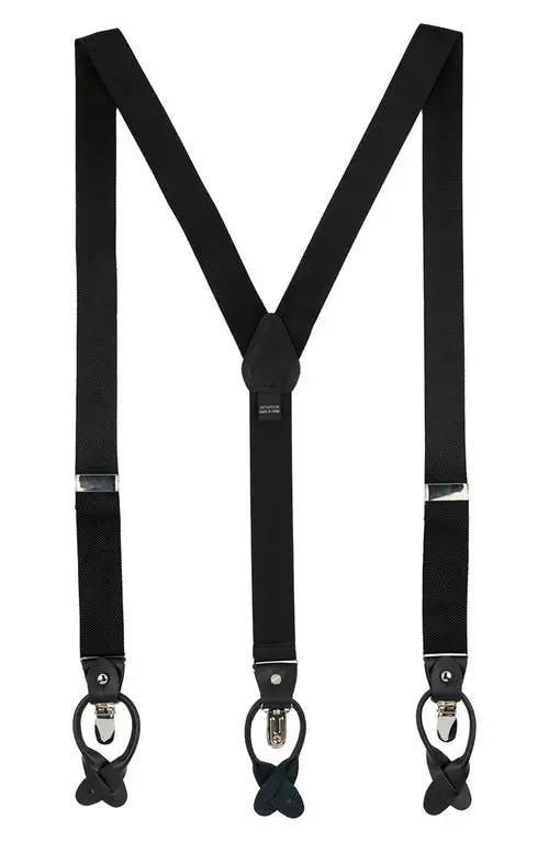 BROOKLYN BRIGADE Adjustable Solid Web Suspenders - Black