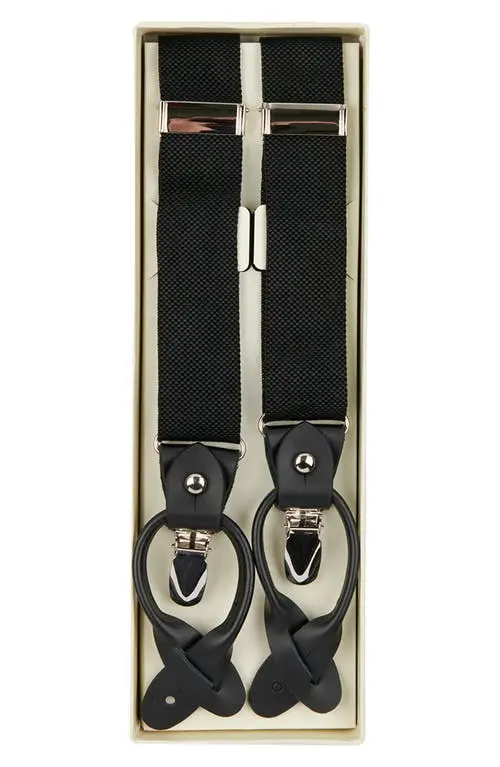 BROOKLYN BRIGADE Adjustable Solid Web Suspenders - Black