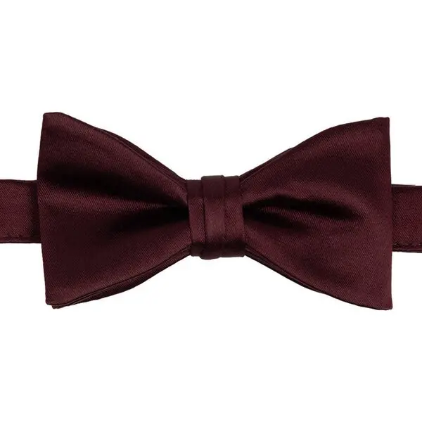 BROOKLYN BRIGADE Satin Pre-tied Bow Tie - Cabernet
