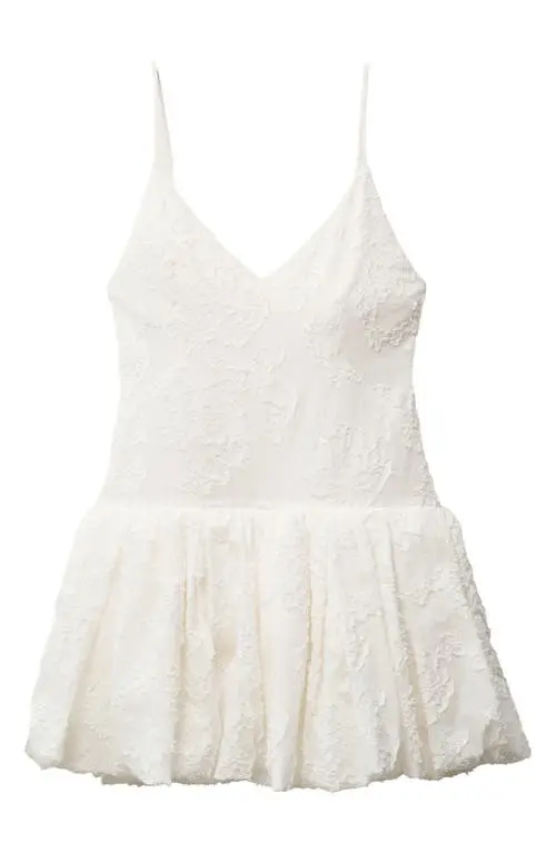 Mango Embroidered Bubble Mini Dress