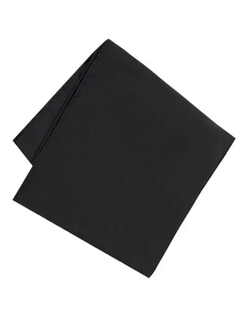 BROOKLYN BRIGADE Solid Satin Pocket Square - Black