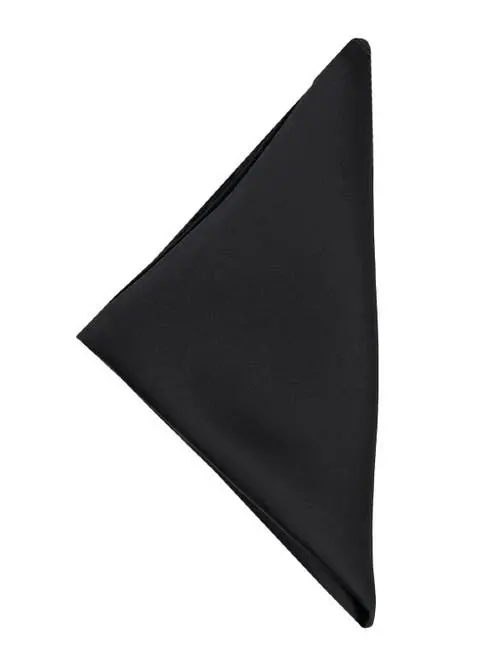 BROOKLYN BRIGADE Solid Satin Pocket Square - Black