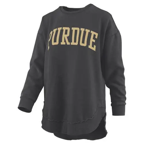 PRESSBOX Purdue Boilermakers Melange Poncho Fleece Pullover Sweatshirt