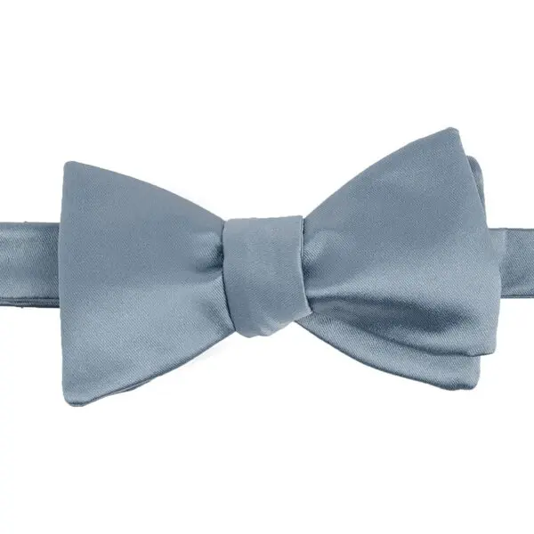 BROOKLYN BRIGADE Solid Satin Bow Tie - Dusty Blue