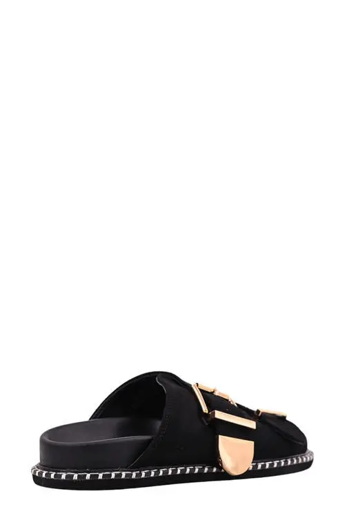 SHU SHOP Adjustable Slide Sandal - Black Suede