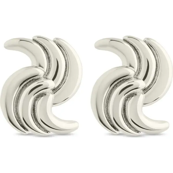 Sterling Forever Leni Twisted Stud Earrings - Silver