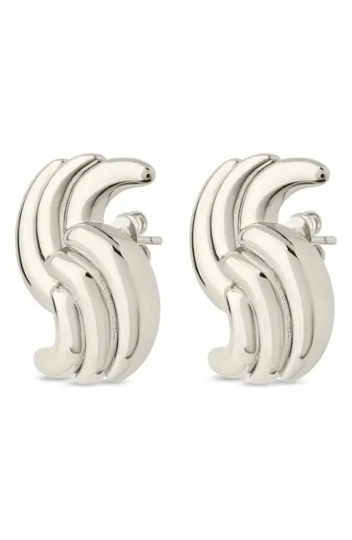 Sterling Forever Leni Twisted Stud Earrings - Silver