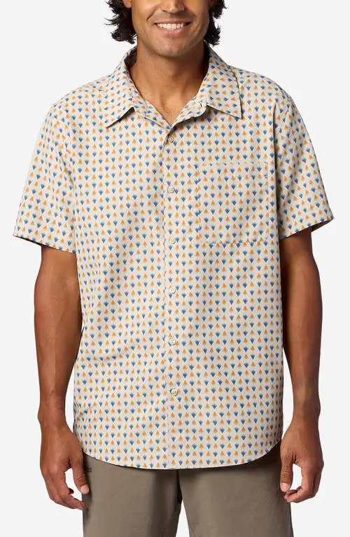 MARMOT Airexchange Upf Short Sleeve Button-up Shirt - Birchbark Multisprout