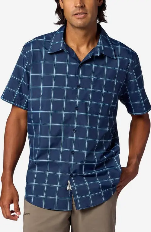 MARMOT Airexchange Upf Short Sleeve Button-up Shirt - Nightfall Off The Grid Plaid