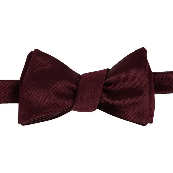 BROOKLYN BRIGADE Solid Satin Bow Tie - Cabernet