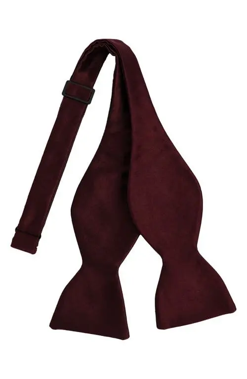BROOKLYN BRIGADE Solid Satin Bow Tie - Cabernet