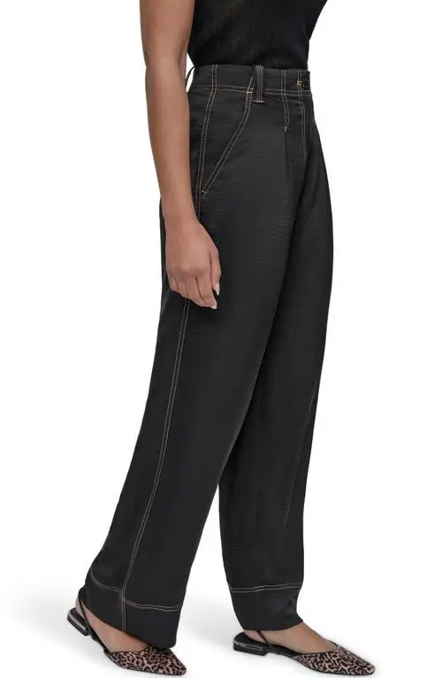 Dkny Contrast Stitch Straight Leg Pants