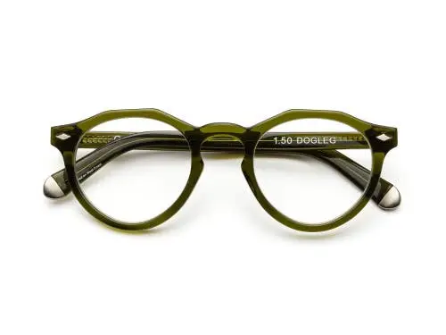 CADDIS Dogleg Round Frame Reading Glasses - Heritage Green