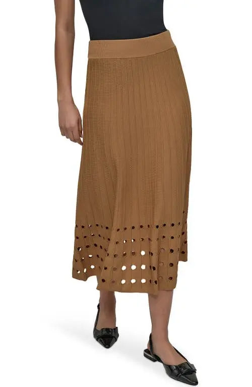 Dkny Ribbed Open Stitch Crepe Skirt