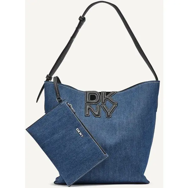 Dkny Nicole Bucket Bag - Denim/black