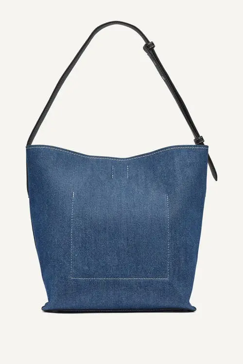 Dkny Nicole Bucket Bag - Denim/black
