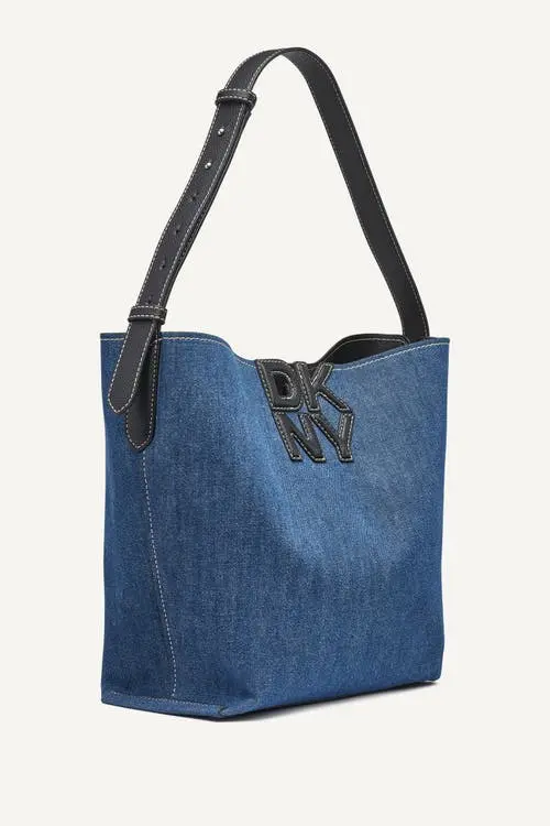 Dkny Nicole Bucket Bag - Denim/black
