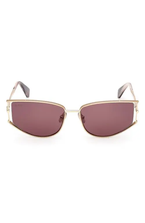 Max Mara Menton Cat Eye Sunglasses - Gold/ Striped Plum/ Violet