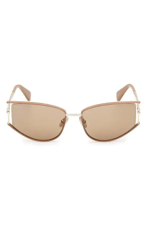 Max Mara Menton Cat Eye Sunglasses - Pale Gold/solid Camel/brown