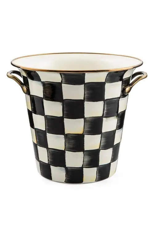 MACKENZIE-CHILDS Courtly Check Wine Cooler - Black/ White