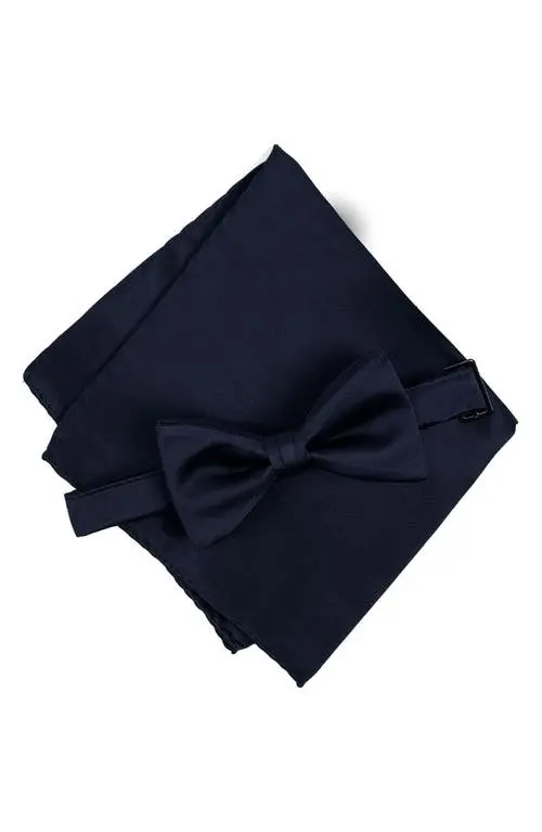 BROOKLYN BRIGADE Satin Pre-tied Bow Tie - Navy
